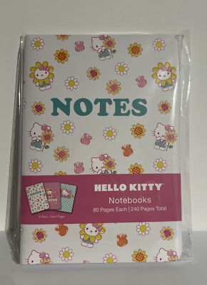 NWT Hello Kitty 3 Pack Notebooks 80 Pages Each/240 Pages Total | eBay
