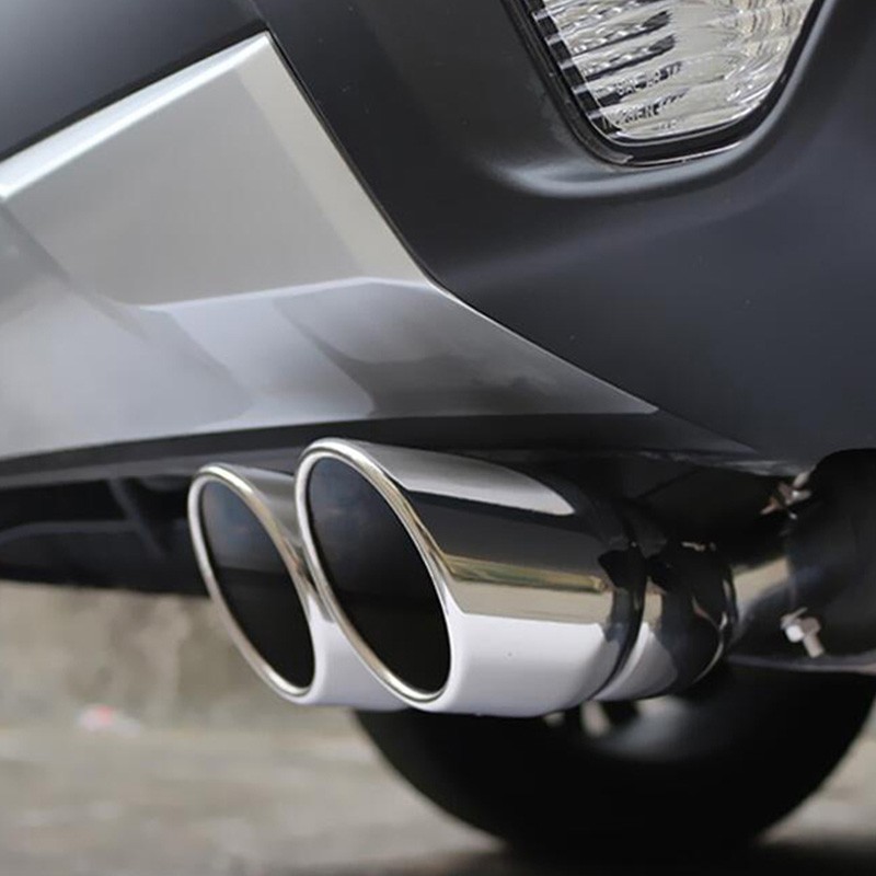 4X(Stainless Steel Cover Decor for 3 Exhaust Muffler Tips Rear7581 ...