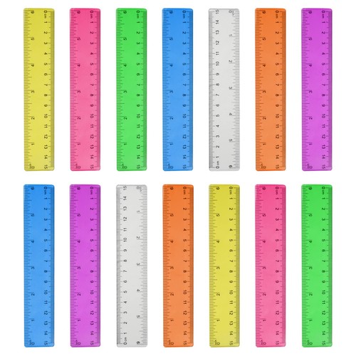 14 Packs 6 Inch Small Rulers for Kids, Plastic School Ruler with Inches ...