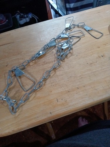 vintage chain fish stringer with 7 snap loops 40in. long(no maker mark ...