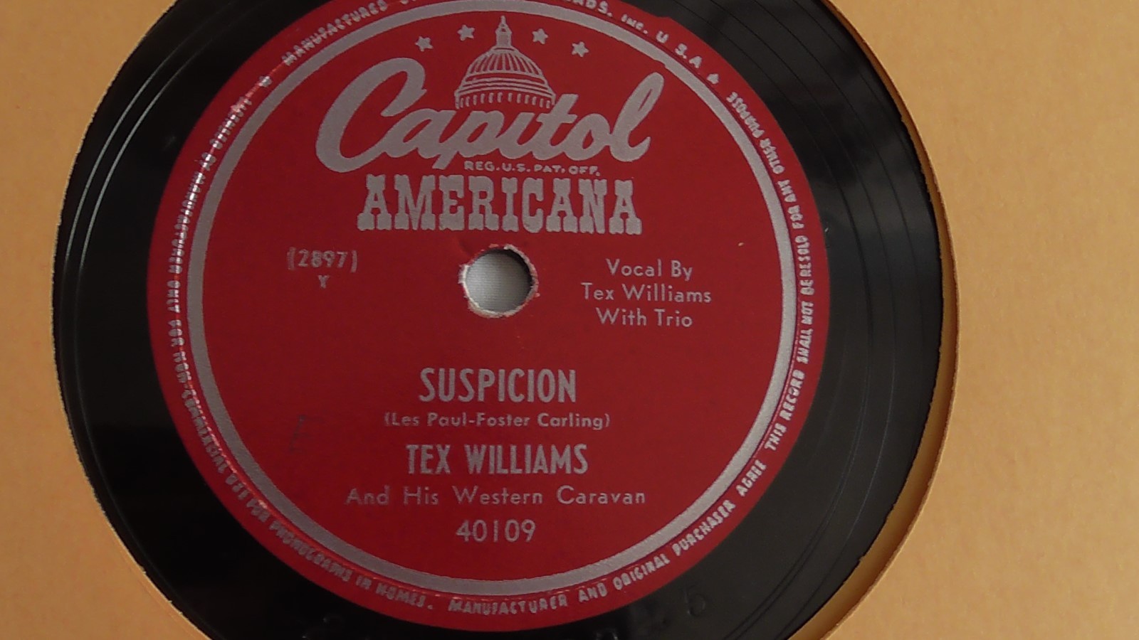 Tex Williams– 78rpm single 10-inch –Capitol Americana #40109 Flo From ...