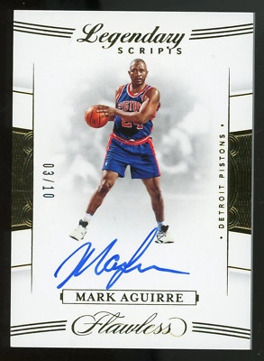 Mark Aguirre 2019 Panini Flawless Legendary Scripts Lmt. Ed Autograph ...