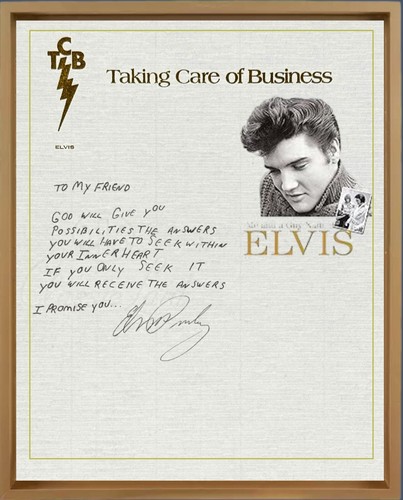 Elvis Presley Rare vintage 16X20 Canvas letter in a Custom frame. | eBay
