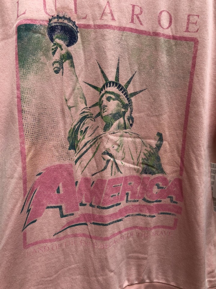LulaRoe Jane Large Lady Liberty Pink Pullover | eBay