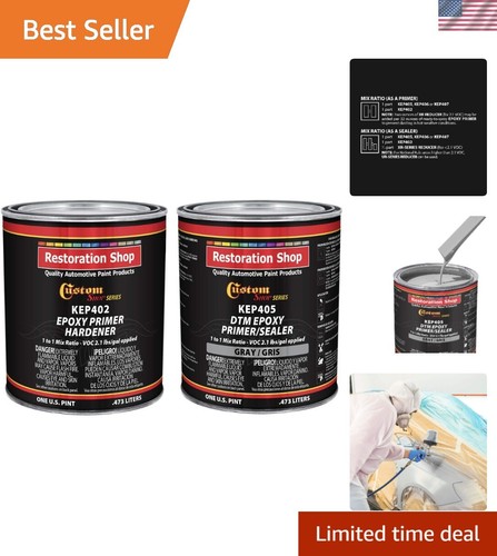 Gray Epoxy Primer/Sealer 2.1 VOC 1 Quart Kit Anti-Corrosive DTM High ...