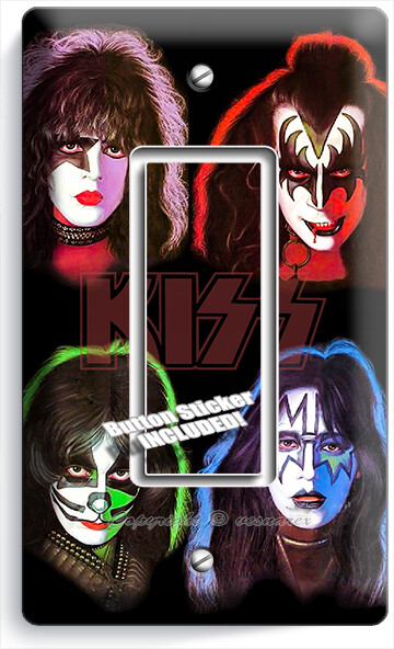 KISS HARD ROCK MUSIC BAND SOLO ALBUM INSPIRED LIGHT SWITCH OUTLET PLATE ...