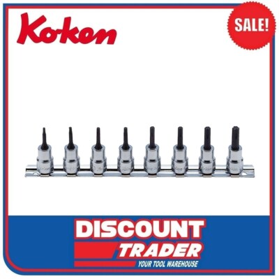 Koken RS3025/8-L50 3/8” Drive 8 Piece TORX® Bit Socket Set T10-T45 Made ...