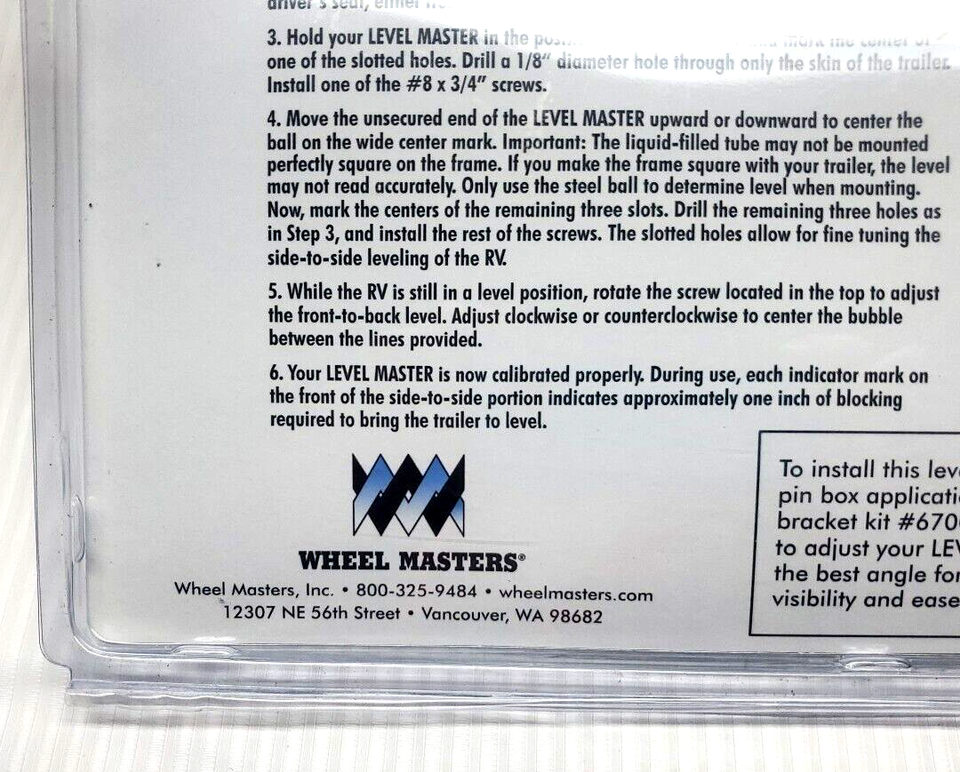 Wheel Masters Level Master All in one RV Level From Drivers Seat! #6700 ...