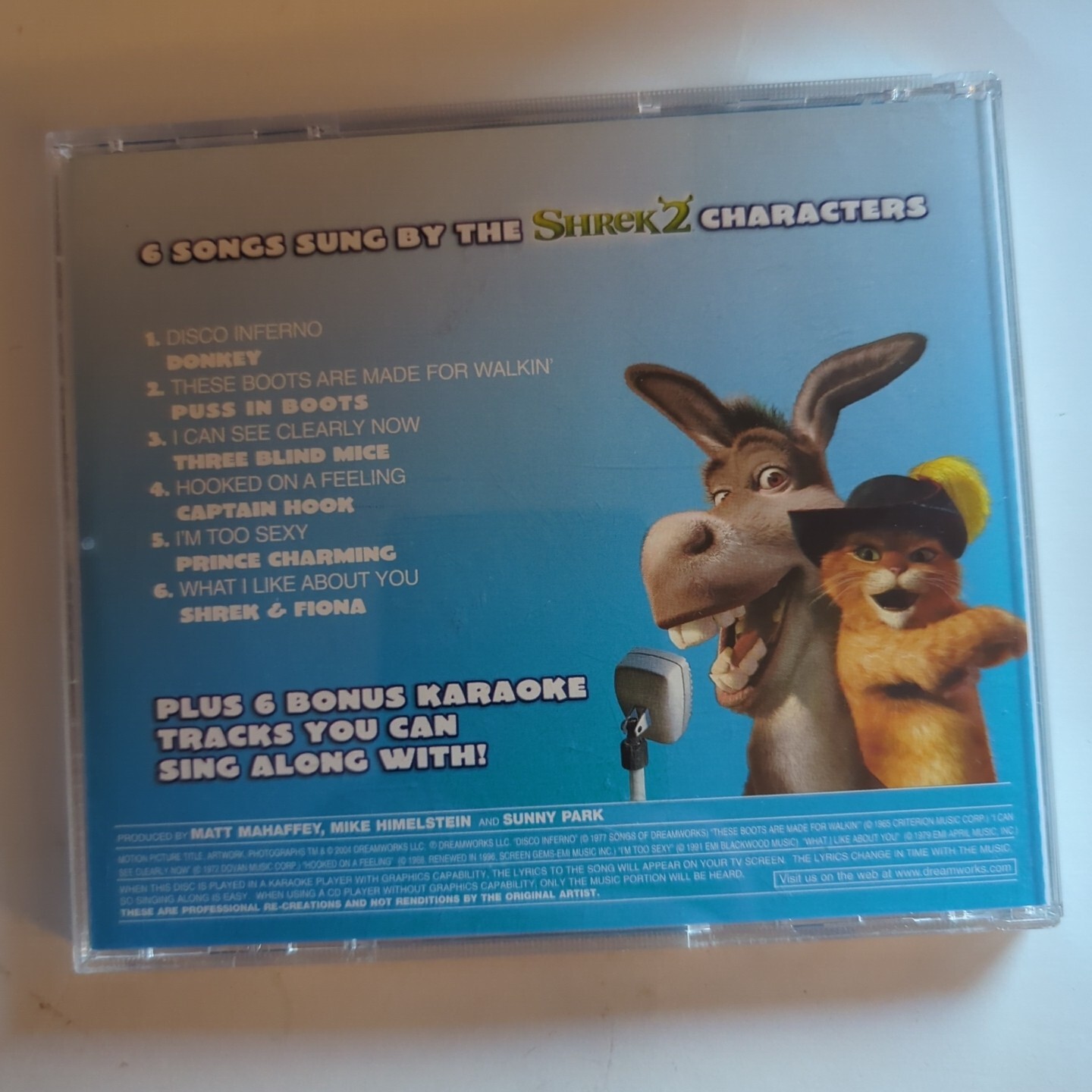 Shrek 2 Party CD 6 Songs Sung by Shrek Characters plus Karaoke Tracks ...