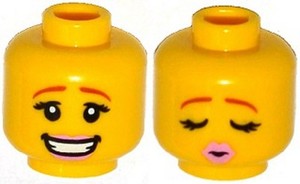 LEGO - Minifig, Female Head Pink Lips, Smile / Eyes Closed, Kissing ...