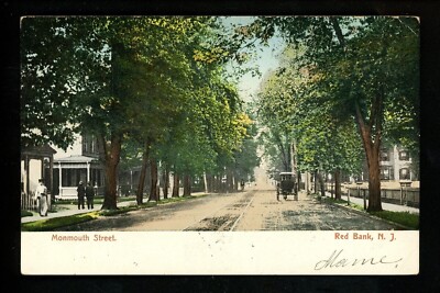 New Jersey NJ postcard Red Bank, Monmouth Street Vintage 1907 | eBay