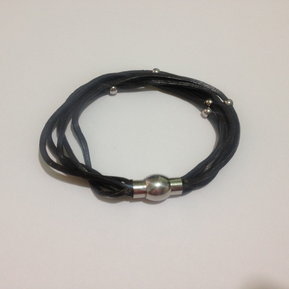 Magnetic Clasp Bracelet Fashion Men Braid Leather Wrist Band Bracelet ...