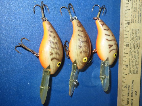 Lot of 3 Rebel DEEP Wee R Crankbait Lures - Brown Craw | eBay