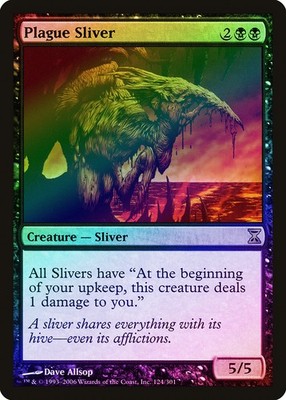 Plague Sliver FOIL Time Spiral PLD Black Rare MAGIC GATHERING CARD ...