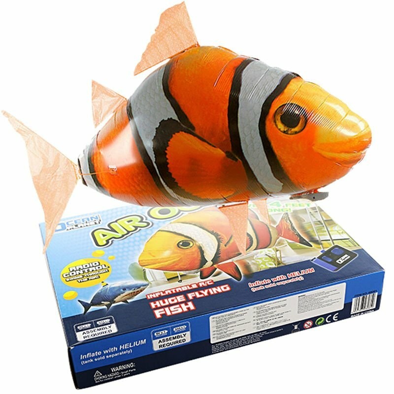 UK~Remote Control Inflatable Balloon Air Swimmer Flying shark Fish ...
