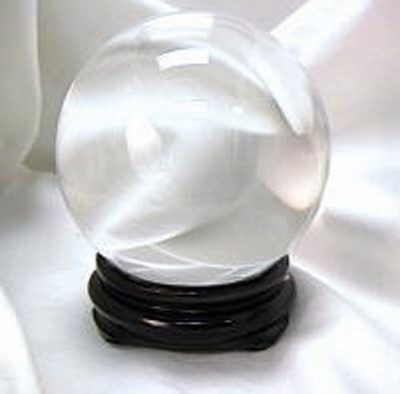 FAST SHIP! * BIG AND HEAVY * CLEAR REAL QUARTZ CRYSTAL BALL * 4 INCH w ...