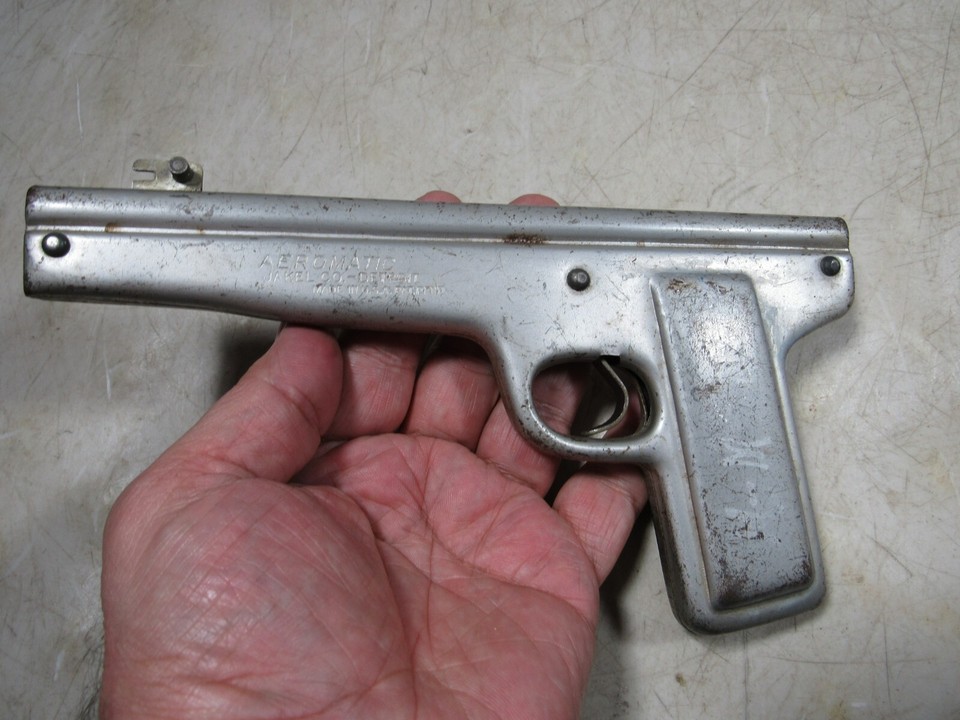 Vintage Early Version Pressed Steel Jakel Aeromatic Glider Gun Toy ...