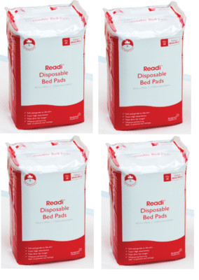 Readi Disposable Bed Pads Incontinence Protection Sheets 60 x 90cm 4 x ...