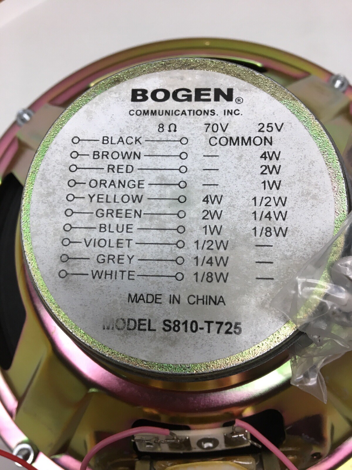 NEW BOGEN 8IN SPEAKER/GRILLE ASSEMBLY S810-T725 NIB | eBay