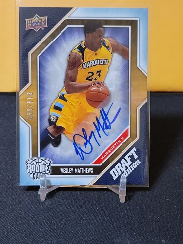 2009 Upper Deck Draft Blue /999 Wesley Matthews 68 Rookie Auto Sharp ...