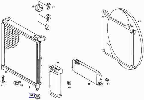 Mercedes Radiator Rubber Mounting Bush Grommet A1235040412 New Genuine ...