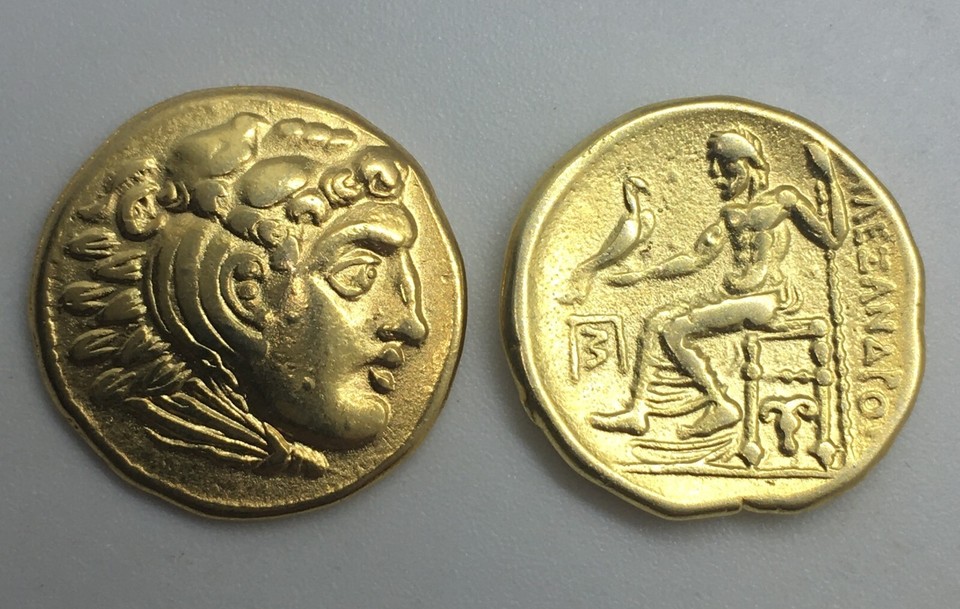 24K Gold Plate coin Alexander The Great Drachm Repro coins Zeus ...