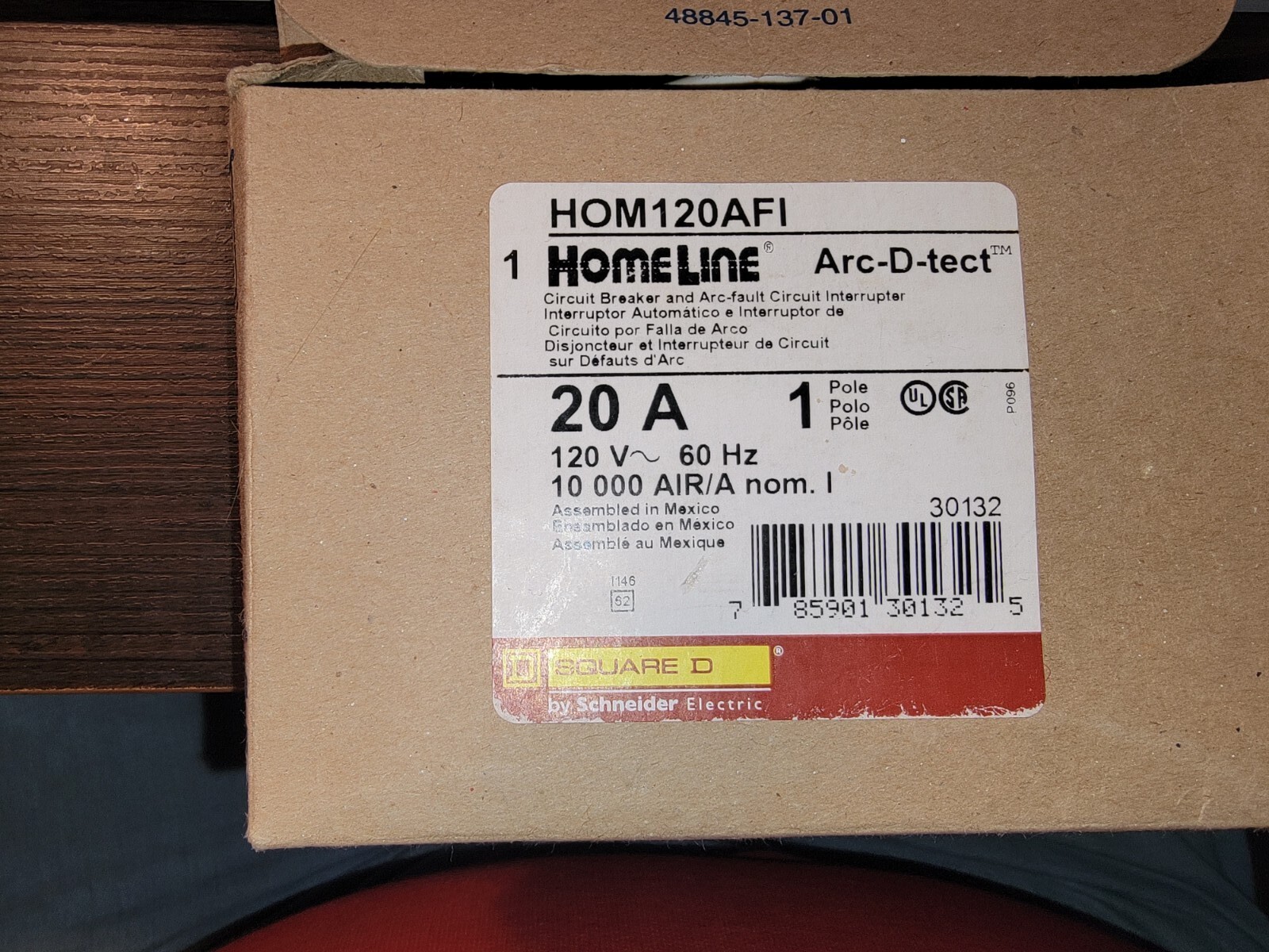 SQUARE D HOM120AFI 20Amp 1-Pole 120V Arc Fault Circuit Breaker NEW FREE ...