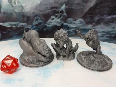 3 Piece Dire Wolf Saber Tooth Tiger Miniatures Mini Figure Dungeons ...