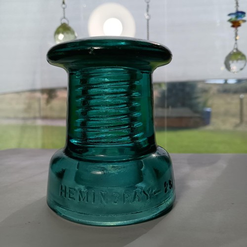 CD 175 [010] Hemingray-25 "doorknob" Blue Aqua glass insulator | eBay