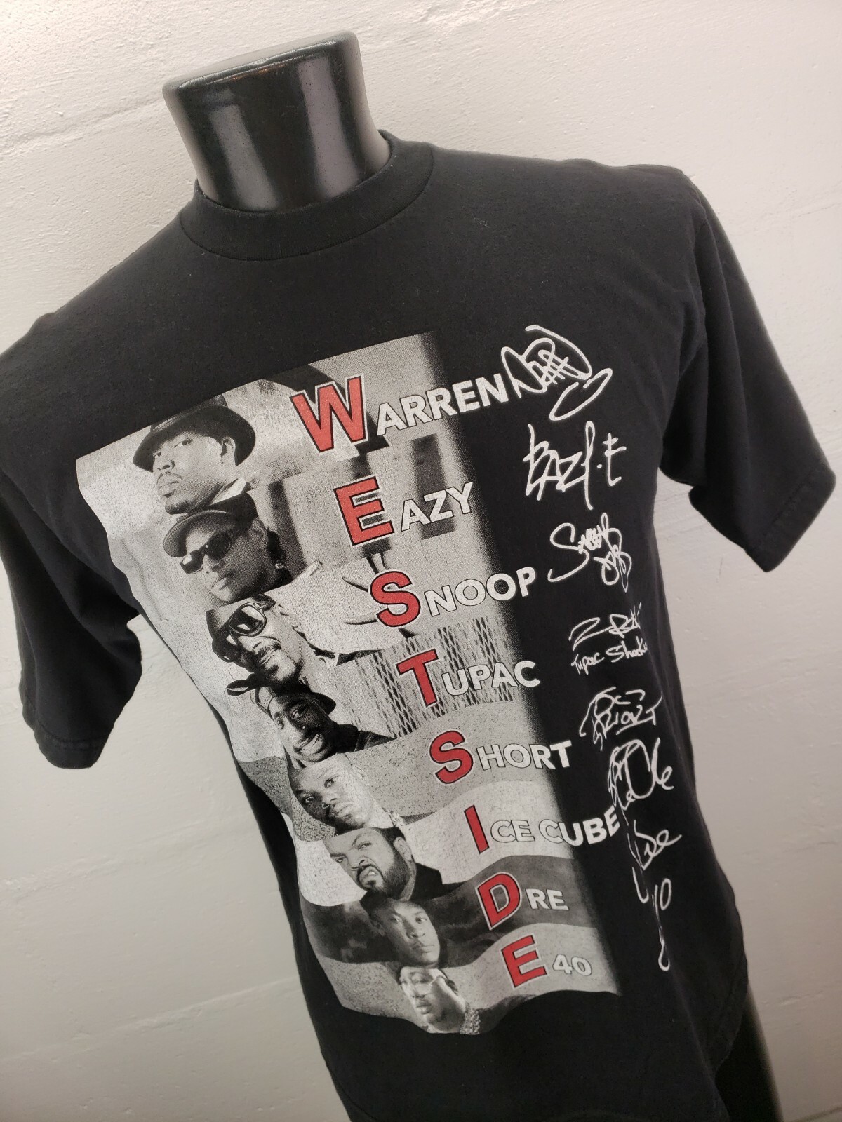 VTG 90s West Side DUAL SIDED Rap Tee Signatures Mens Large Eazy Snoop ...