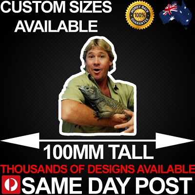 STEVE IRWIN LIZARD 100mm TALL Vinyl Car Sticker Decal Funny Meme Cheap ...