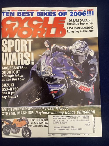 CYCLE WORLD motorcycle magazine July 2006 GSXR SUZUKI | eBay