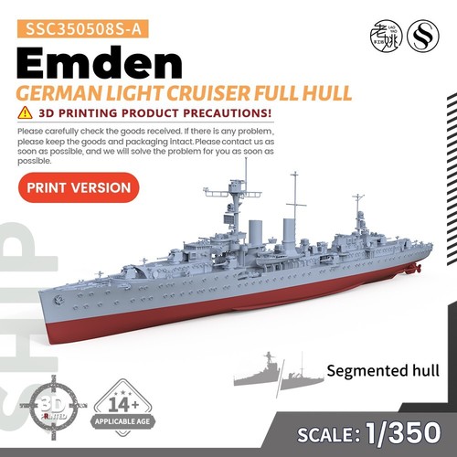 SSMODEL 508S-A 1/350 Military Model Kit German Emden Light Cruiser Full ...
