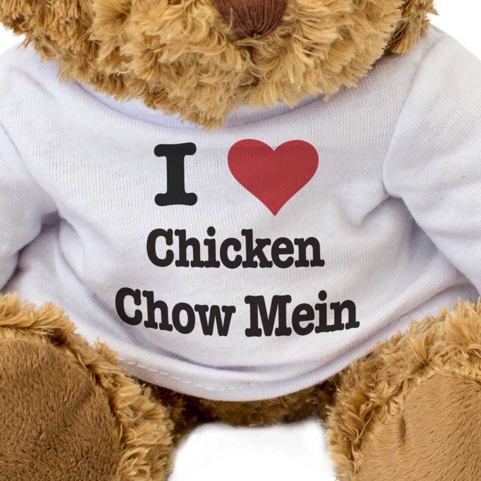NEW - I LOVE CHICKEN CHOW MEIN - Teddy Bear - Cute Cuddly Soft - Gift ...