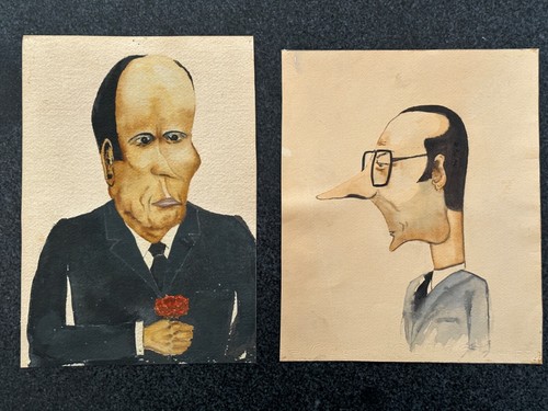 Drawing Caricature Mitterrand La Rose Chirac Election Debate Politics ...