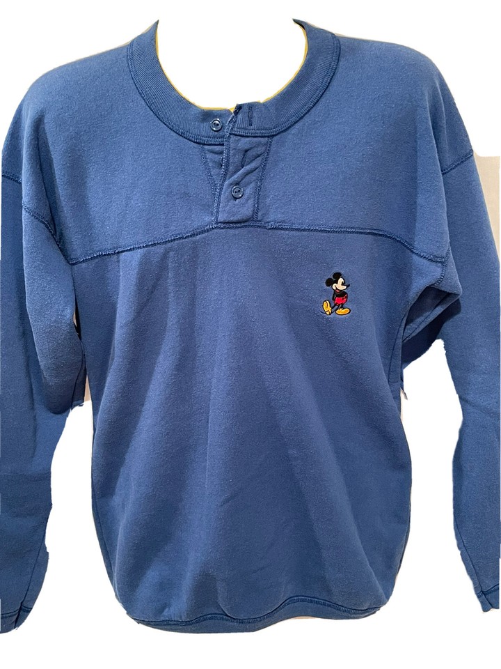 Vintage Disney Wear 3 Button Sweatshirt Size M Mickey Mouse Made In USA ...
