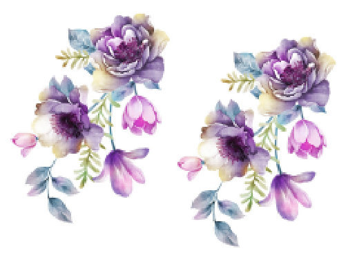 Shabby Pastel Watercolor Flower Floral Bouquet Transfers Waterslide ...