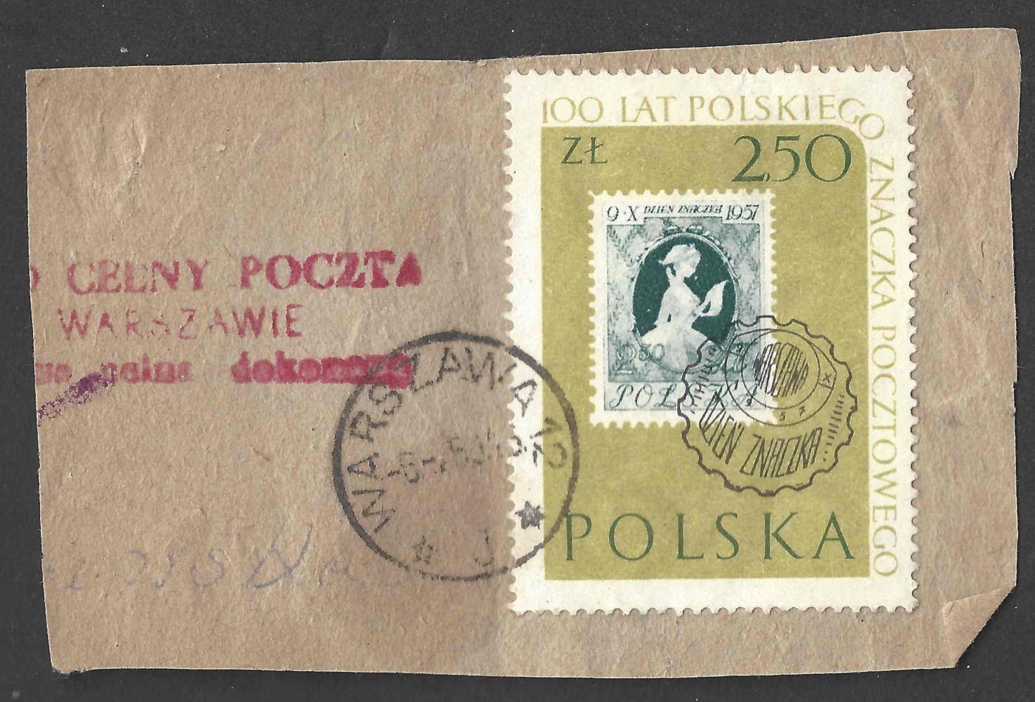 Poland Scott 913 2.50 Zł Stamp Day Centenary of Polish Stamps - On ...