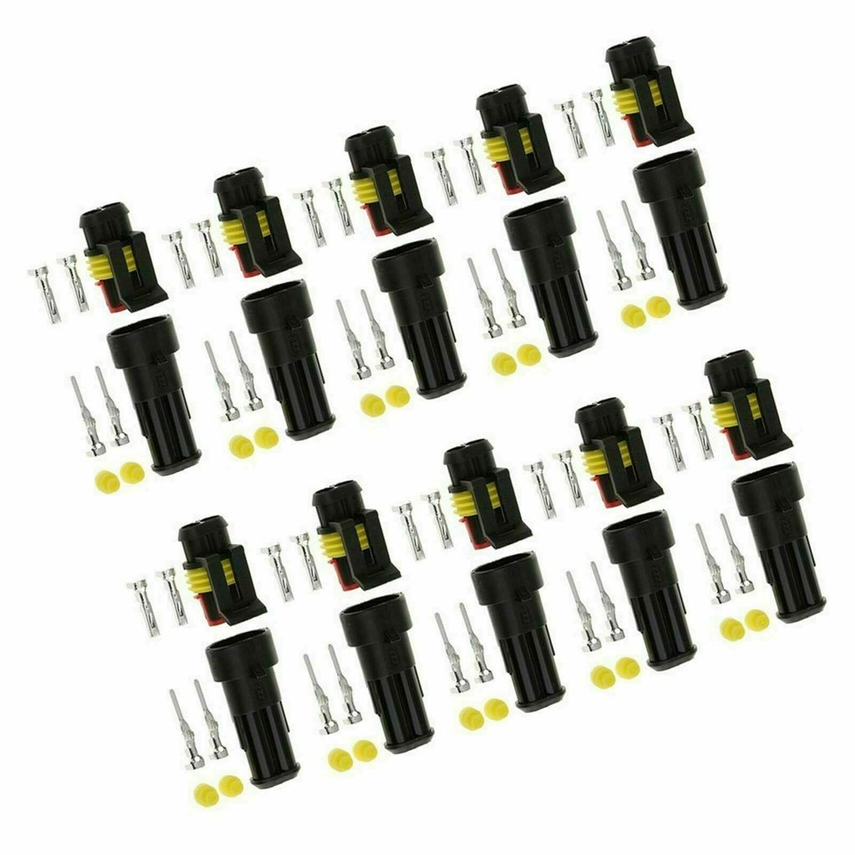 Connector Electrical Way With Wire 10X 2Pin Car Caravans Waterproof | eBay