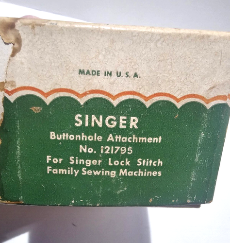 Vintage Singer Buttonhole Attachment #121795 For Singer Lock Models | eBay