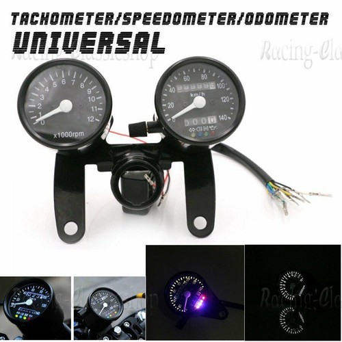 Motor Speedometer Odometer Tachometer Gauges For Bobber Chopper Cafe ...