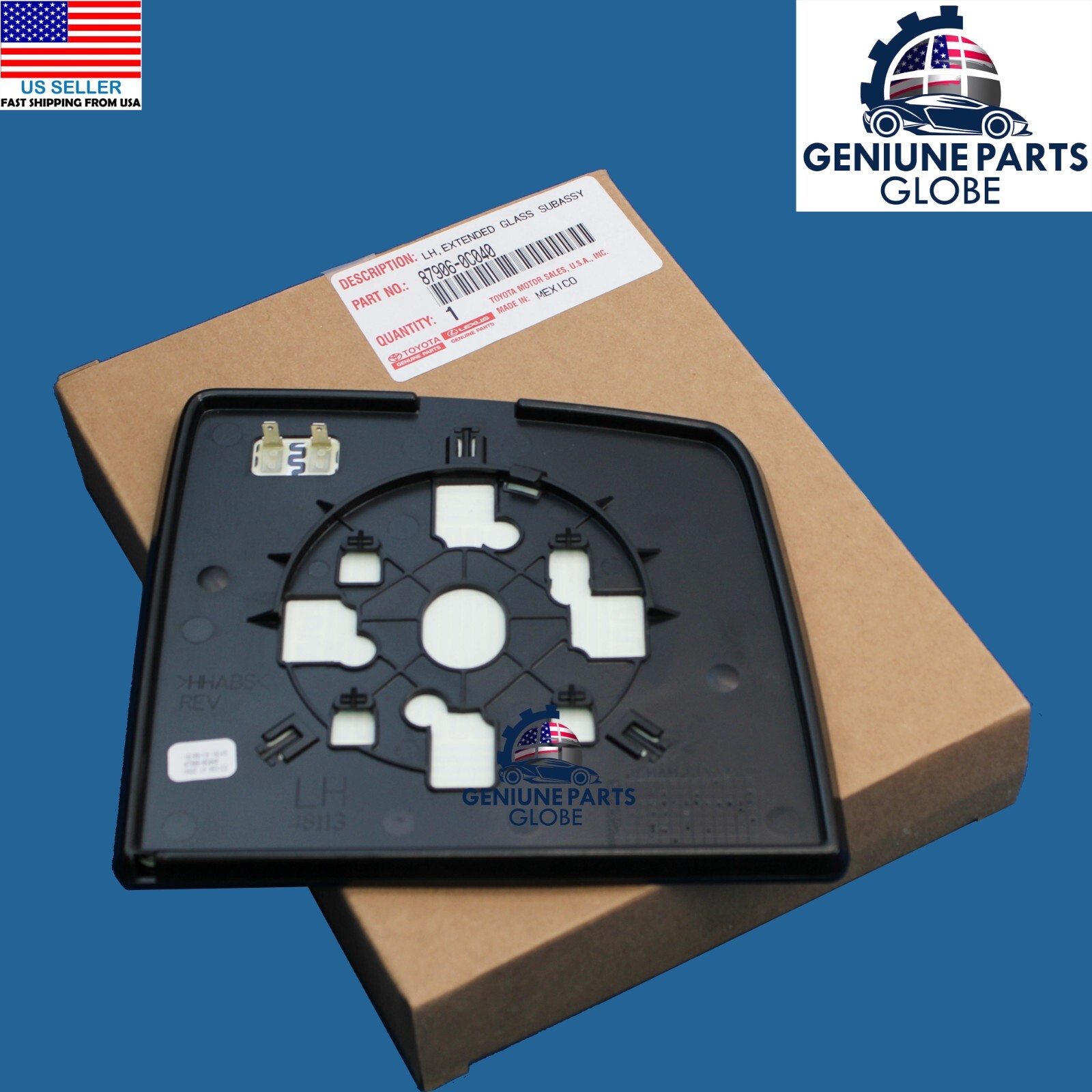 GENUINE OEM TOYOTA 07-21 TUNDRA LEFT DRIVER SIDE DOOR MIRROR GLASS ...