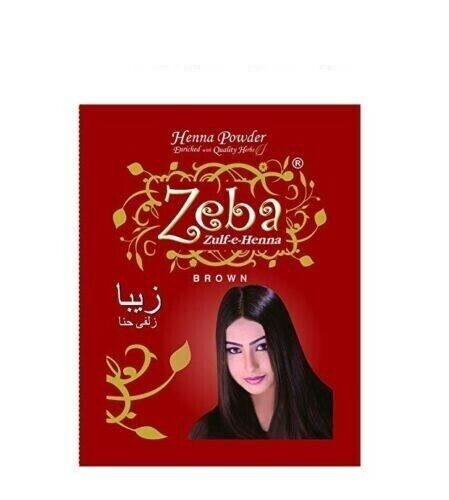 Zeba Indian Herbal Henna Hina Hair Color (Brown) Dye Amla Aritha (PACK ...