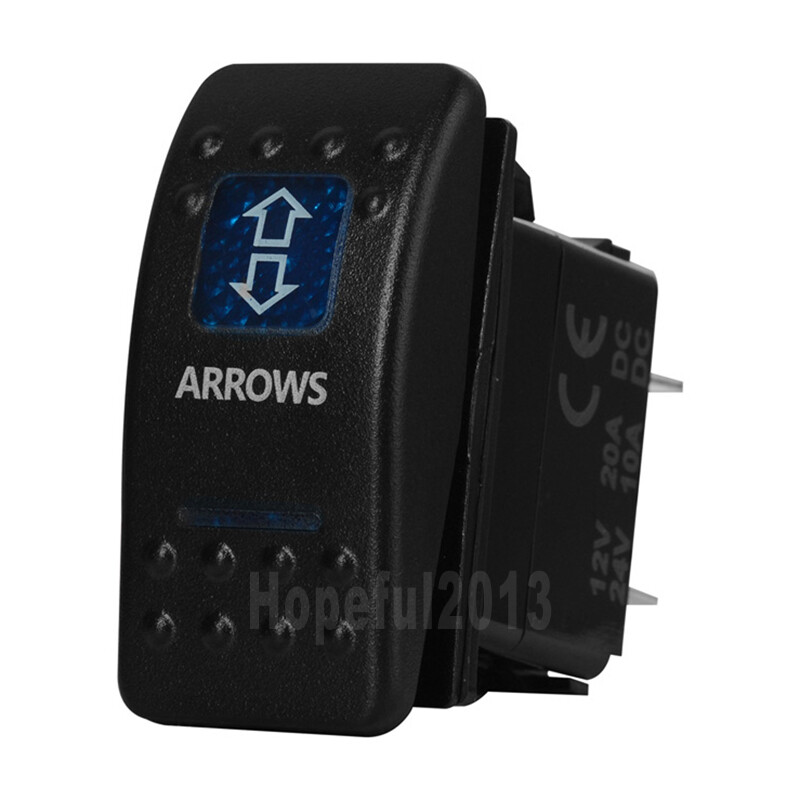 3 Way Momentary Rocker Switch DPDT Blue Light for Car Boat Carlying ...