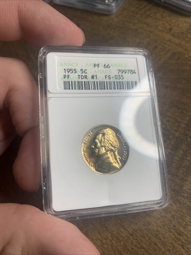 1955 Nickel Anacs Soap Box Pf66 Triple Die Reverse Fs-035 Nice Golden ...