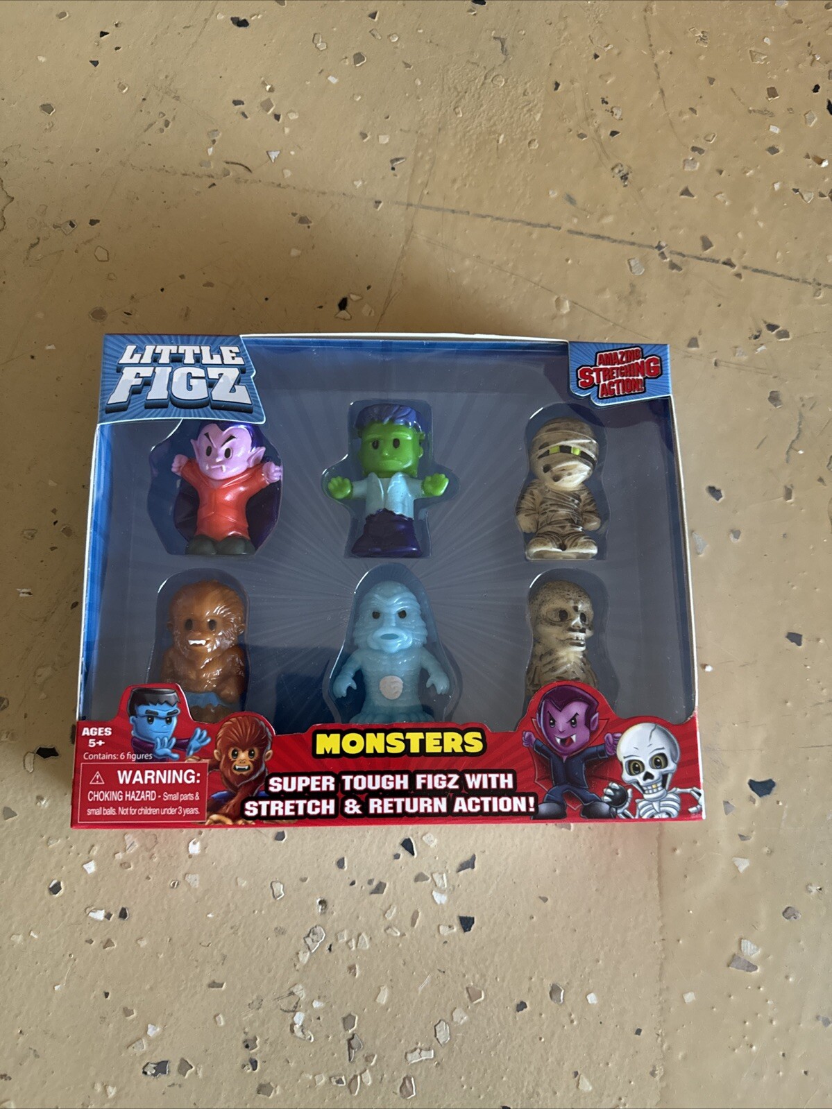 Monsters Little Figz Figures Stretch Action Vampire Frankenstein Mummy ...