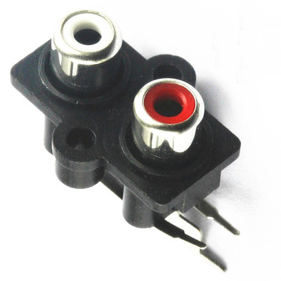 5 Pcs PCB Mount 2 RCA Female Stereo Aux Audio Video Jack AV Socket ...