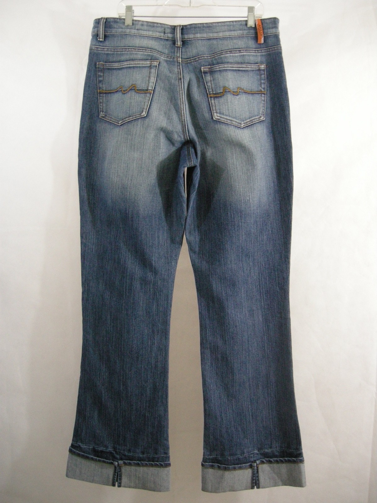 Jeans Distressed Apollo Rolled Up Cuff High Waist Fla… - Gem