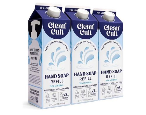 3x Clean Cult Liquid Hand Soap Refill , 32oz Each - Moisturizing Sea ...