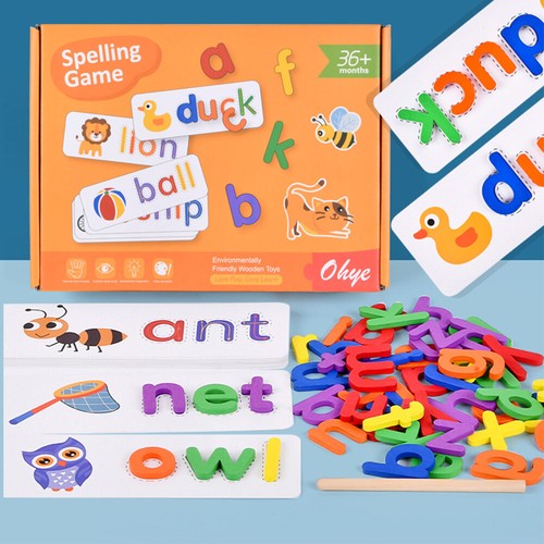 81Pcs Kids See and Spell Cards Spelling Games Pre-Learning Toys for 2 ...